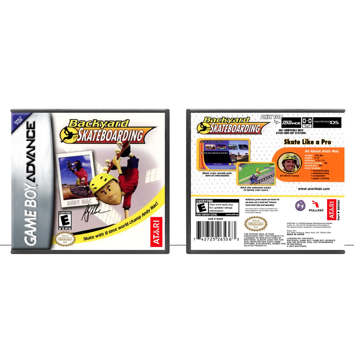 Backyard Skateboarding | (GBA) Game Boy Advance - Game Case Only - No Game
