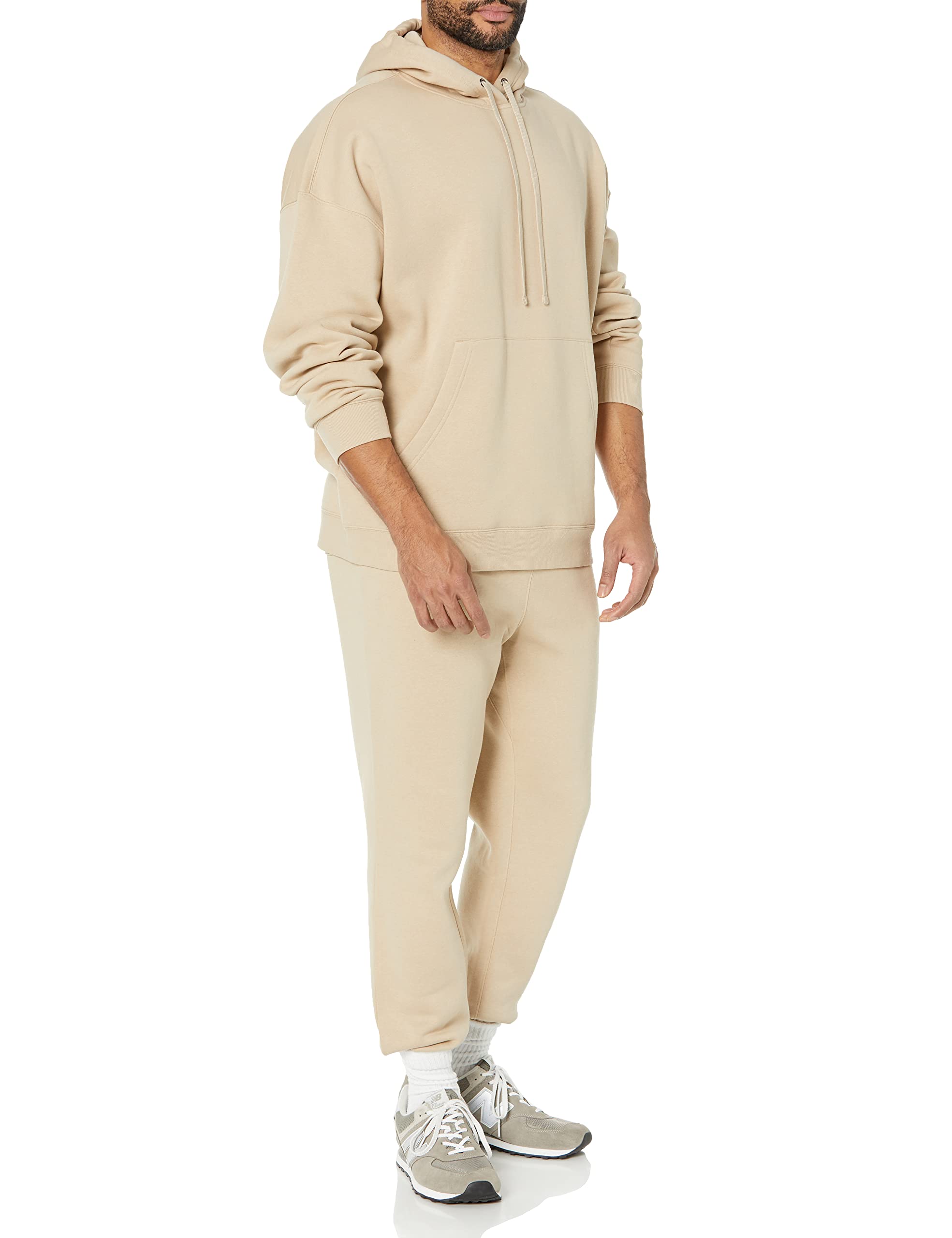 Amazon Essentials Men's Oversized-Fit Hoodie (Available in Big & Tall), Tan, 4X-Large Big Tall