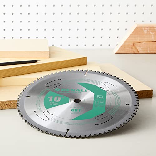 Amazon Brand - Denali 10-Inch 80-Tooth Tungsten Carbide Miter Saw Blade, 5/8-Inch Arbor