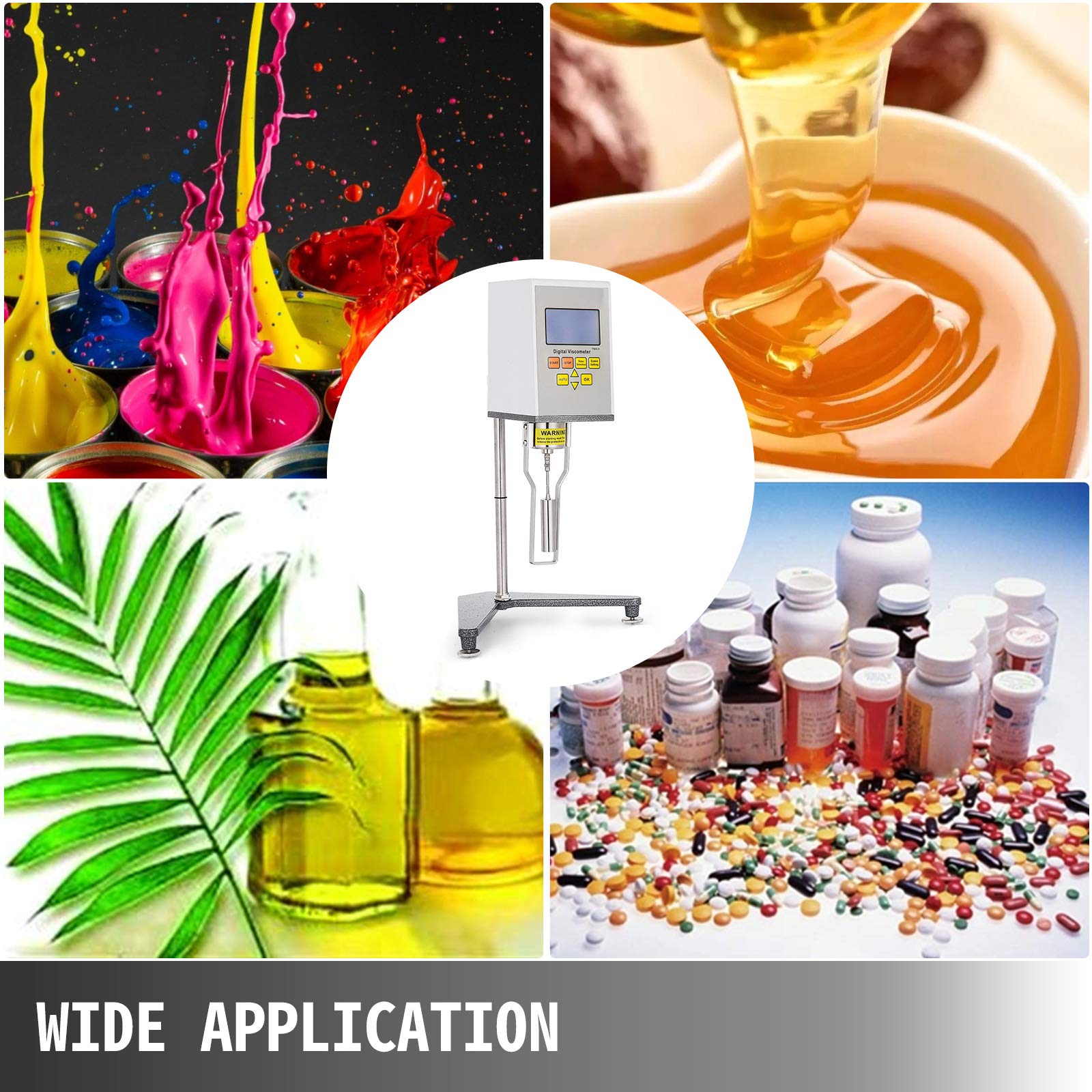 VEVOR Digital Viscometer 1-100000 mPa.s Digital Rotary Viscometer NDJ-9S Fluidimeter Tester Meter Accuracy Plus or Minus 2% Newton Liquid Viscometer Digital Portable (NDJ-9S)