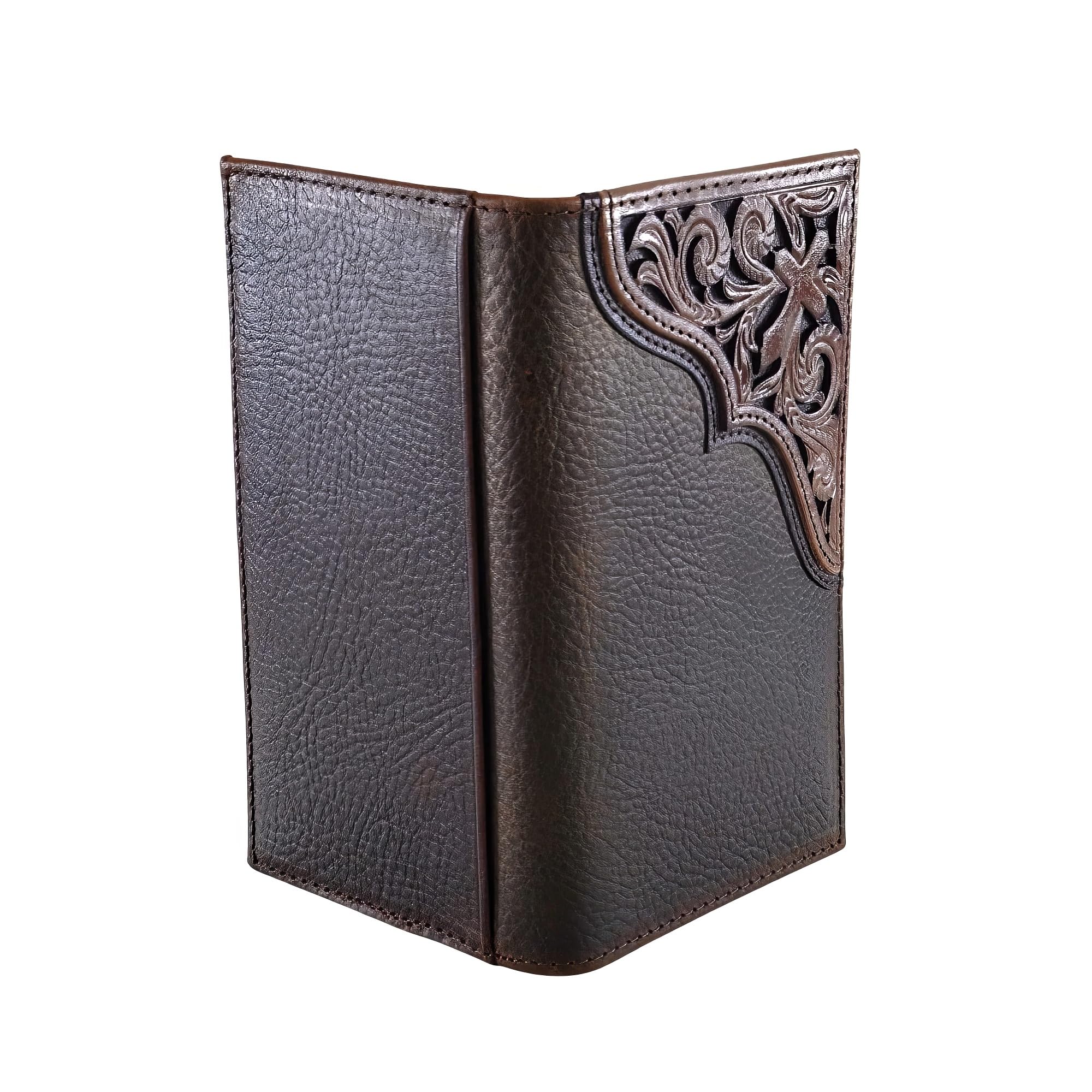 ARIAT Men's Cross Corner Inlay Rodeo Western Wallet, Brown, One Size