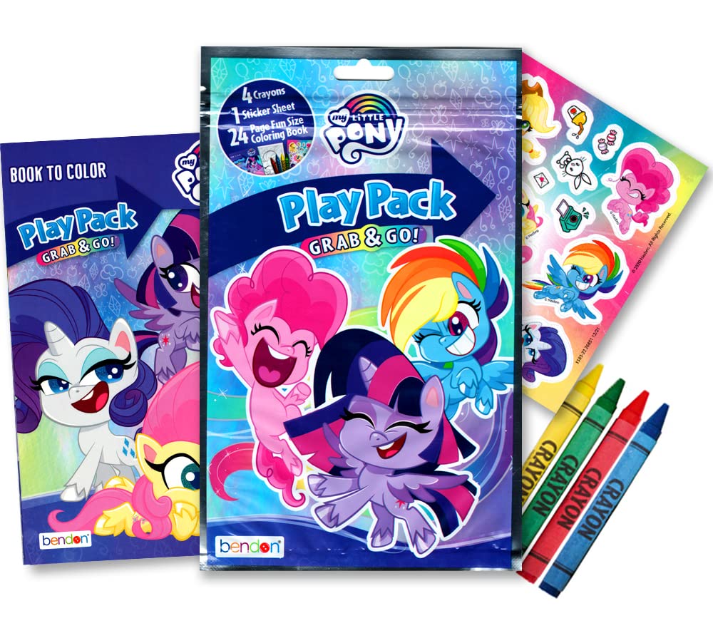 Bendon My Little Pony Coloring Book and Activity Play Packs Set