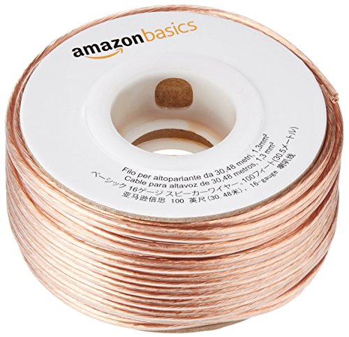 Amazon Basics 16-Gauge Speaker Wire Cable, 100 Feet, 4-Pack