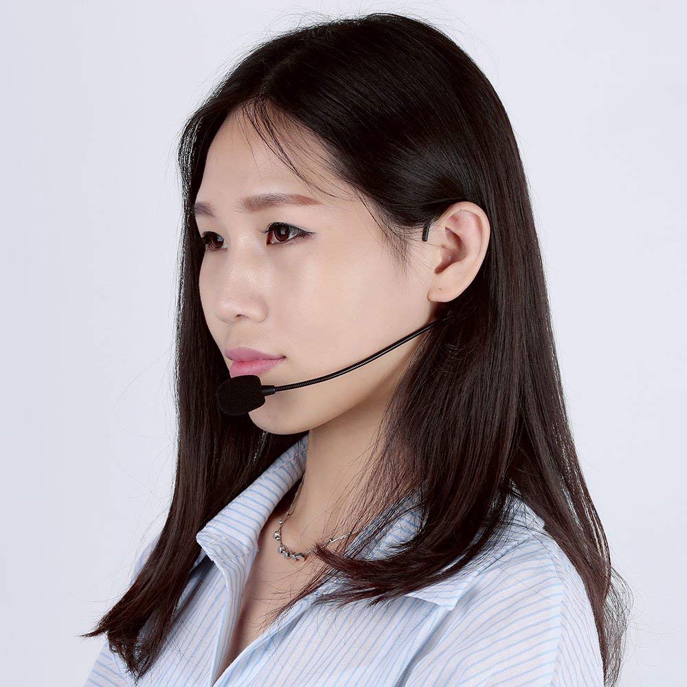 an-do-er Uni-Directional Head-Mounted Headworn Headset Ear-Hook Microphone Mic Flexible Wired Boom for Voice Amplifier Amp Loudspeaker