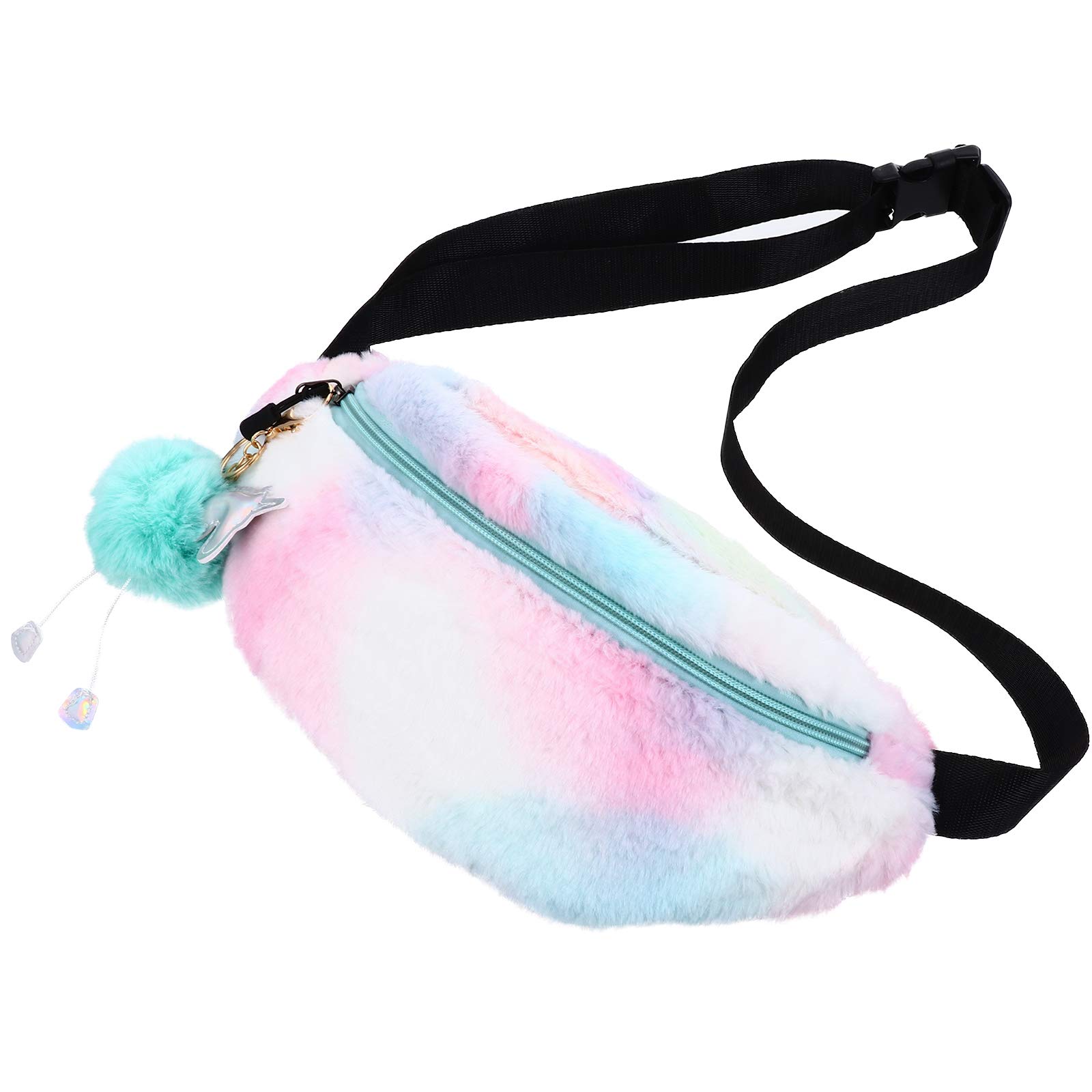 Amosfun 1Pc Outdoor Plush Bag Multifunction Phone Waist Bag Colorful Phone Bag for Women