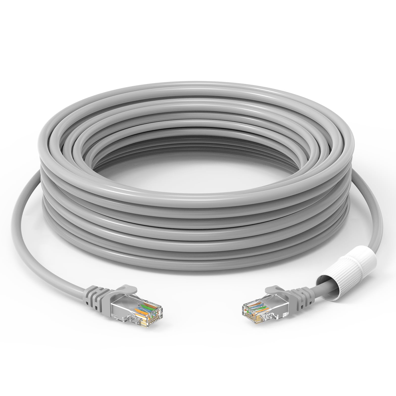 cat6 ethernet Cable 100 ft,Cat 6 Outdoor Ethernet Cable 100 ft Waterproof, Direct Burial,In-Ground High Speed LAN Network, Internet Cord LAN Cable 100ft Cat6 1000Mbit/s poe Camera ethernet Cable 1PCS