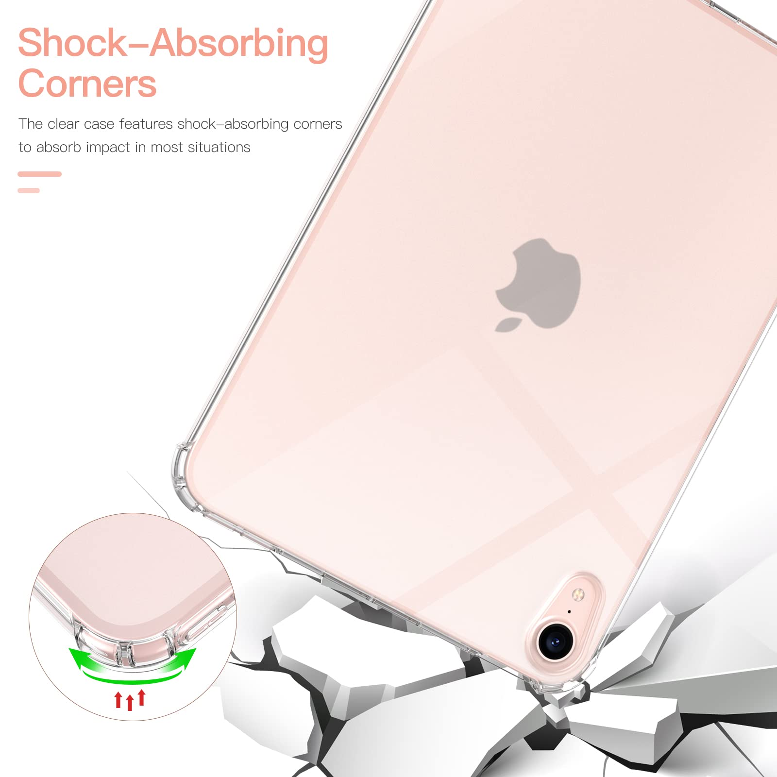 Case Compatible with iPad Mini 6 (8.3 inch, 2021), Slim and Light, Matte Non-Slip,Yellowing Resistant, Hard Back, Soft Frame, Fully Supports Pencil 2, Case for Mini 6