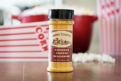 Amish Country Popcorn | Cheddar Cheese Popcorn Seasoning - 5.1 oz | Old Fashioned, Non-GMO and Gluten Free