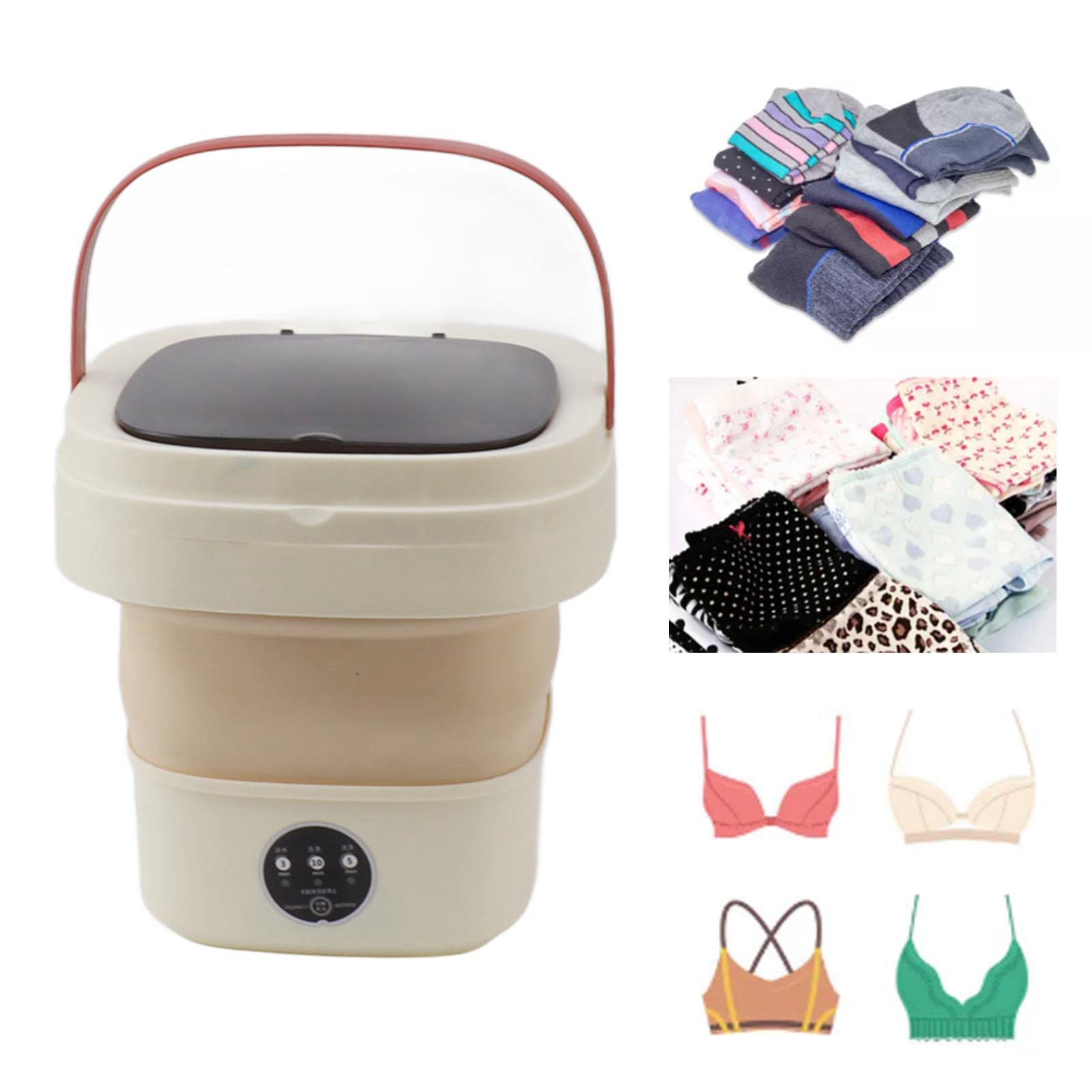 Asixxsix Foldable Washing Machine, Portable Mini Washer, High Capacity Mini Washer with Deep, Suitable for Apartments, Dormitories, Camping, Travel (US Plug 100β240V)