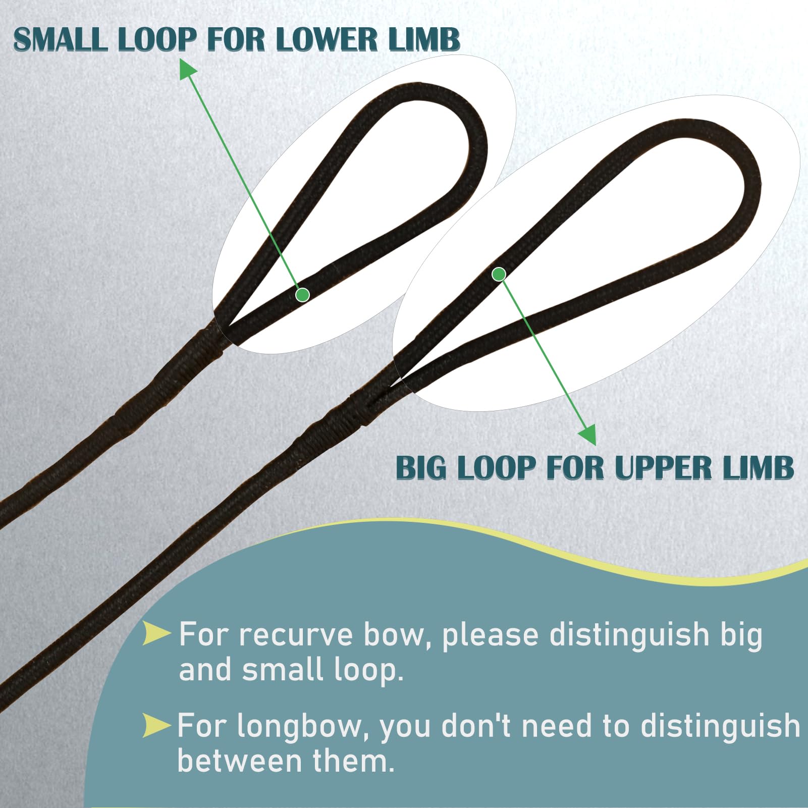 Archerest Archery Bowstring, Traditional Recurve Longbow Bow String Replacement - Available in AMO 58 -70 in 12 Strand - Made from