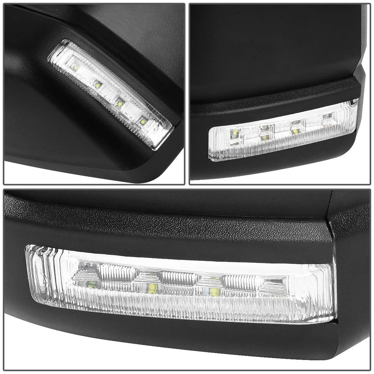 DNA Motoring TWM-058-OE-T888-BK-CL-L Powered+Heated+LED Signal Puddle Light Factory Style Side Mirror Left Compatible With 15-18 F-150 with 22-Pin Plug