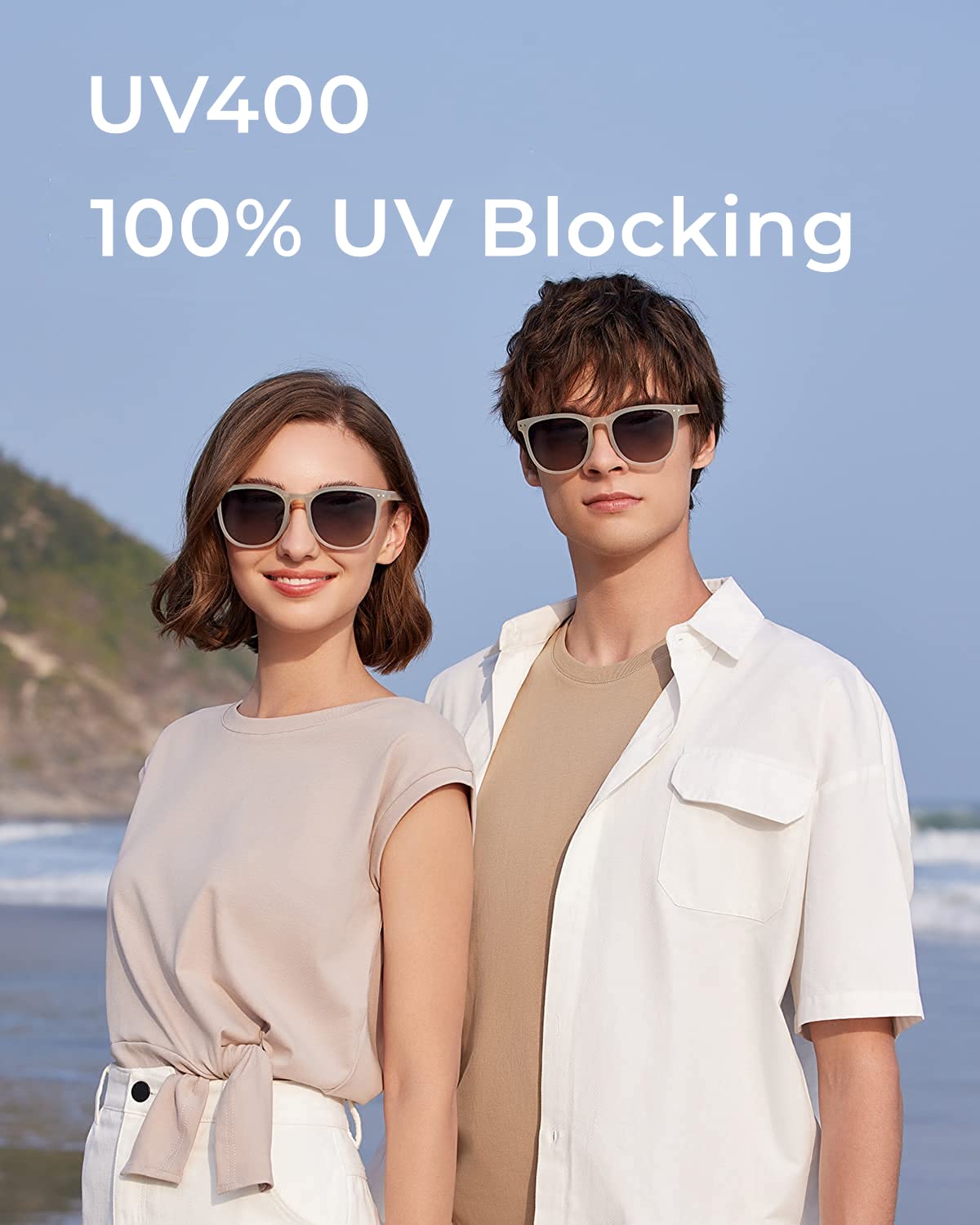 BENEUNDER Polarized Sunglasses for Men Women, Ultra Lightweight Folding Sunglasses, UV400 Protection Acetate Frame Sunglasses with Organizer, Coal