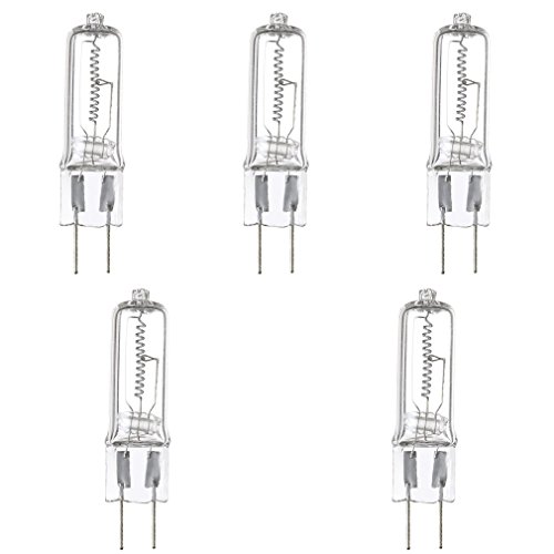 Anyray A1708Y 5-Bulbs 75 Watt G8 75W Halogen T4 Light Bulbs 110V-130V GY8.6 75Watt Base