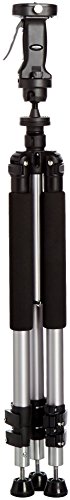 Amazon Basics Pistol Grip Camera Travel Tripod With Bag - 34.4 - 72.6 Inches, Silver and Black