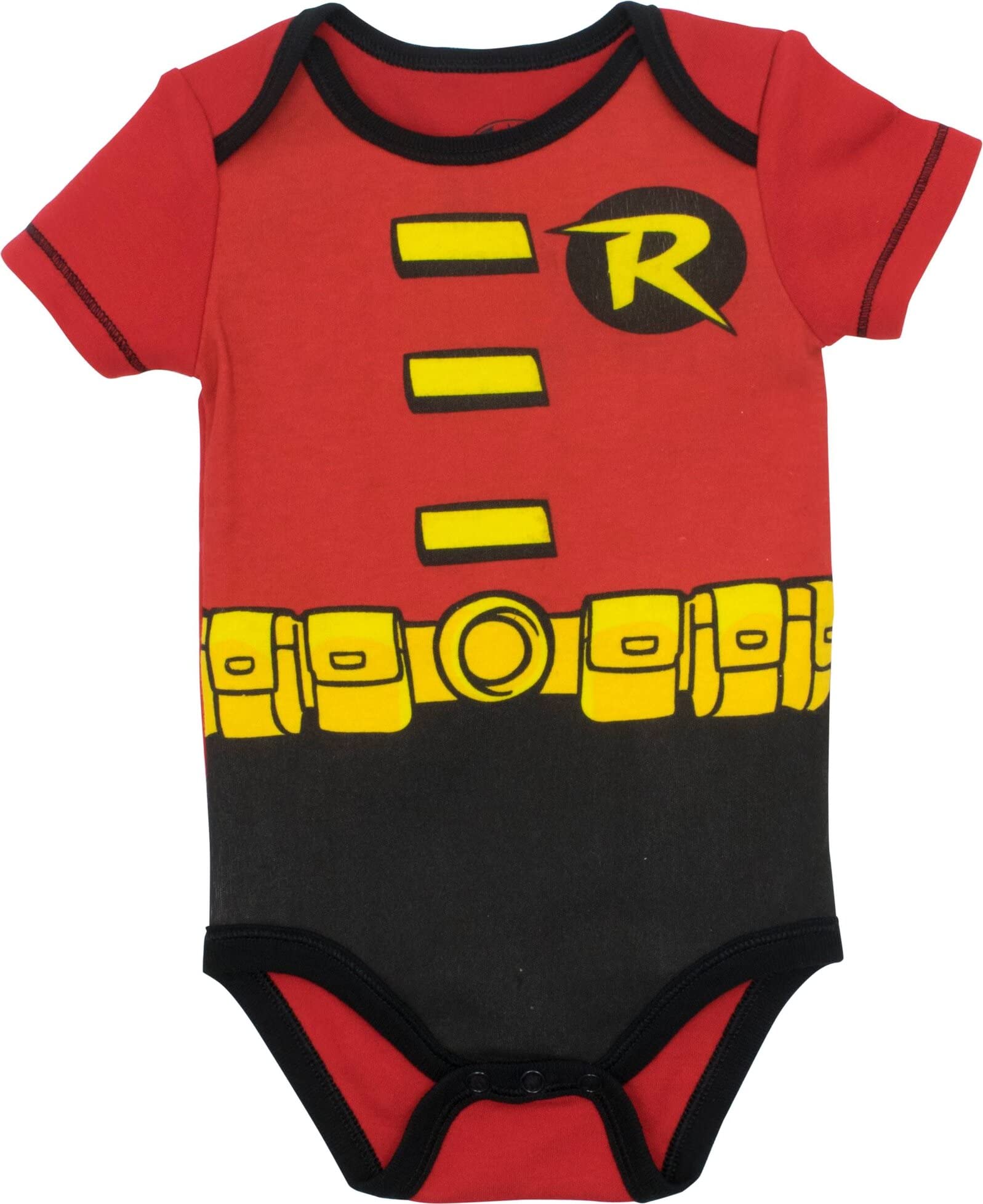 WARNER BROS DC Comics Justice League Batman Joker Riddler Newborn Baby Boys 5 Pack Short Sleeve Bodysuits Superheroes 3-6 Months