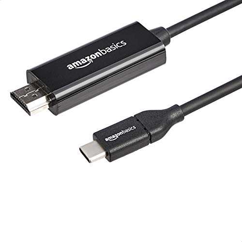Amazon Basics USB-C to HDMI Cable Adapter (Thunderbolt 3 Compatible) 4K@30Hz - 1-Foot, Black