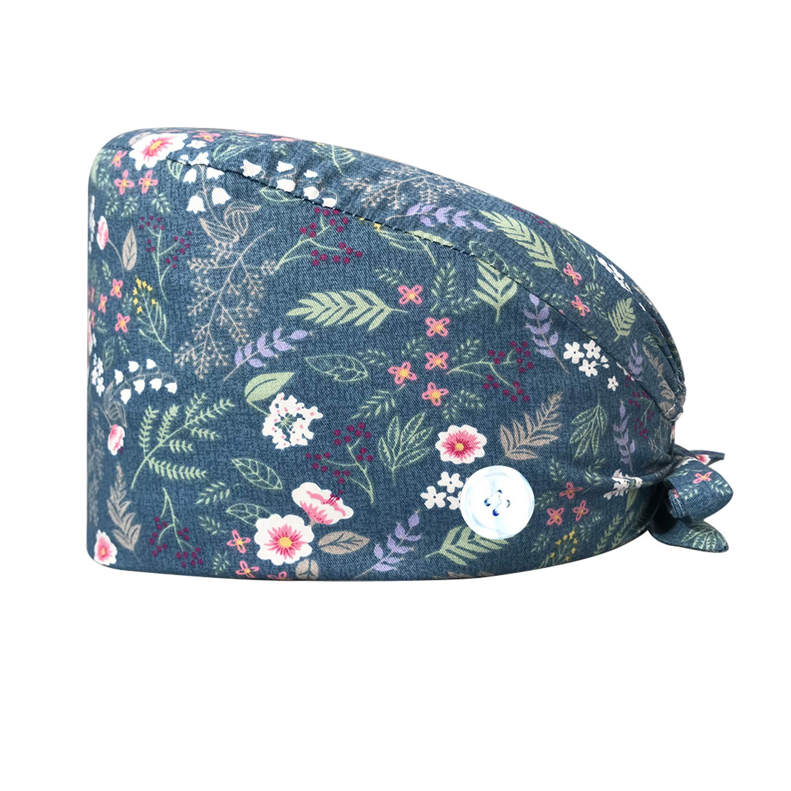 Adjustable Working Caps, Surgical Hat with Buttons for Women Men Nurse Working (wo01)