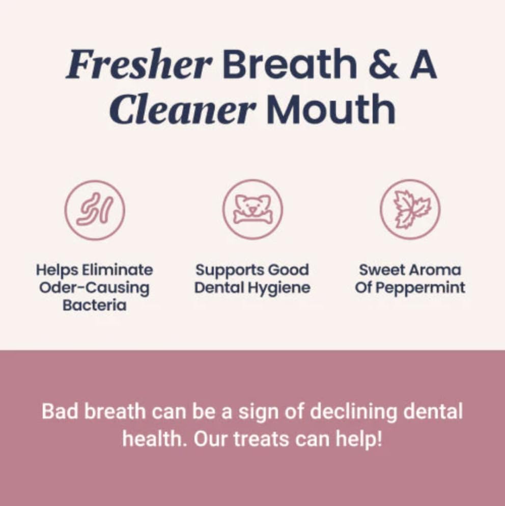 HolistaPet Fresh Breath Soft Chews, Freshen Your Pups Breath with a Heart Shaped Soft Chew, 30 Chews Per Bag (Original)