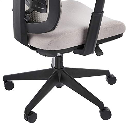 Amazon Basics Ergonomic High-Back Reclining Mesh Office Chair - Fabric Seat with Adjustable Lumbar Support, Gray