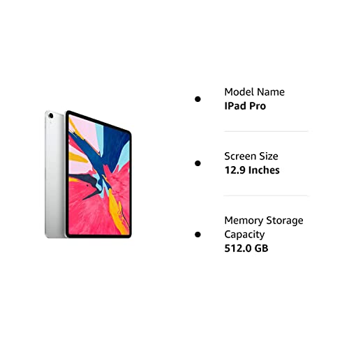 Apple iPad Pro (12.9-inch, Wi-Fi + Cellular, 512GB) - Silver (Renewed)
