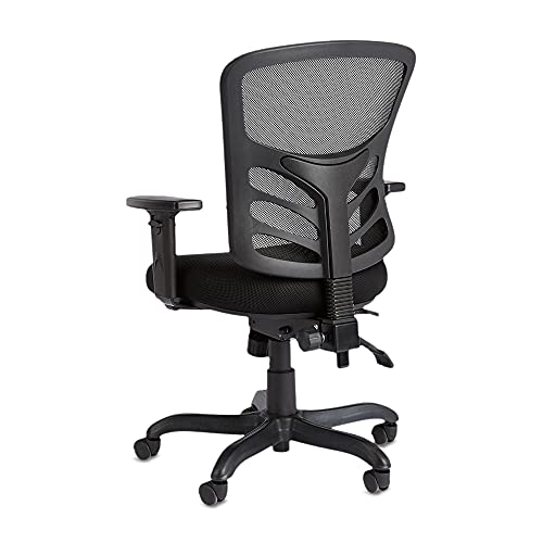 Amazon Basics Ergonomic Mid-Back Mesh Desk/Computer Chair with Adjustable Seat, Armrests, and Lumbar Support, Black, 21.26" x 25.59" x 39.17"