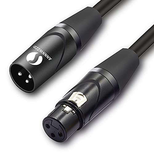 ANNNWZZD XLR Cables, Microphone Mic Cable for Studio Recorder, Amplifier, Mixer, Speaker, Professional Recording, Live Stage 3ft/1m