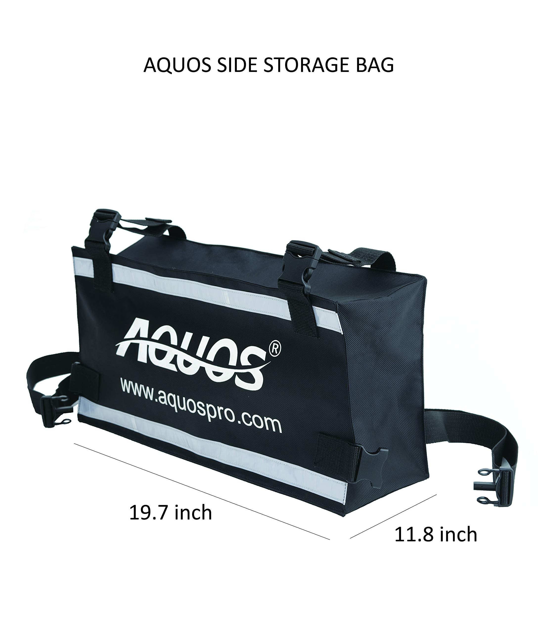 AQUOS Heavy-Duty for Two 11.5ft Inflatable Pontoon Boat with Stainless Steel Guard and Folding Seat and Haswing Handle Control 12V 55LBS Transom Trolling Motor for Fishing