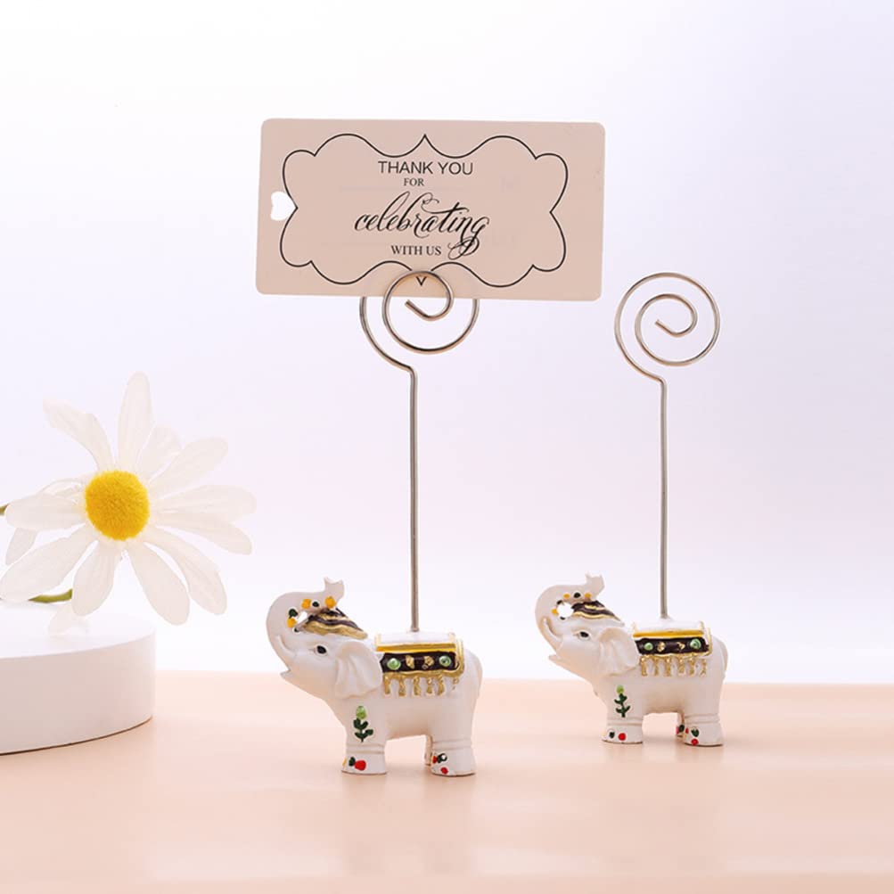 FOMIYES Party Message Clip 2pcs Elephant Card Holder Picture Photoframe Stainless Steel Multi-Function Message Clips