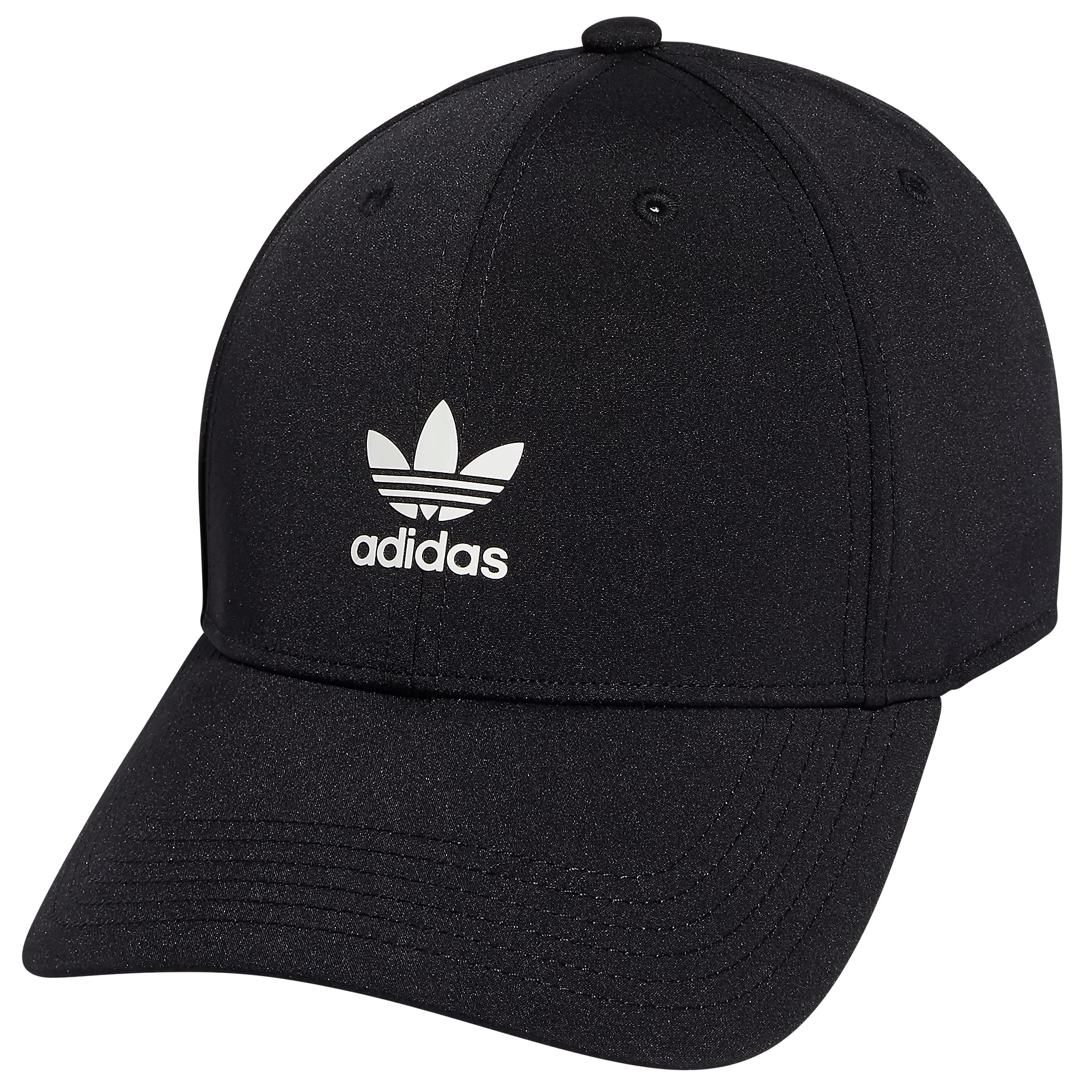 adidas Originals Women's Backless Ponytail Hat Adjustable Fit Baseball Cap, Black/White, One Size
