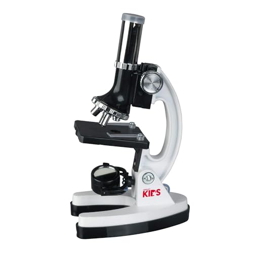 AmScope - FBA_M30-ABS-KT1-W AMSCOPE-Kids M30-ABS-KT1-W 120X-240X-300X-480X-600X-1200X 48pc Metal Arm & Base Educational Kids Biological Microscope Kit