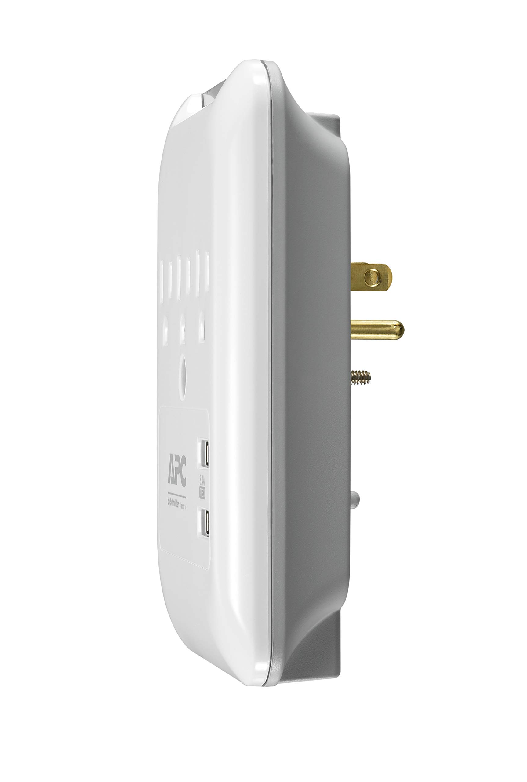 APC Wall Outlet Surge Protector with USB Ports, PE3WU3, (3) AC Multi Plug Outlet, 540 Joule Surge Protection