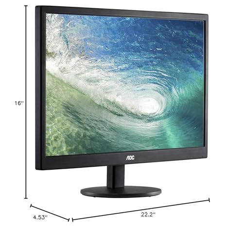 AOC E2070SWHN 19.5 inches HD 1600x900 Monitor, 5ms, HDMI/VGA, VESA, EPEAT Silver, EnergyStar (Renewed)