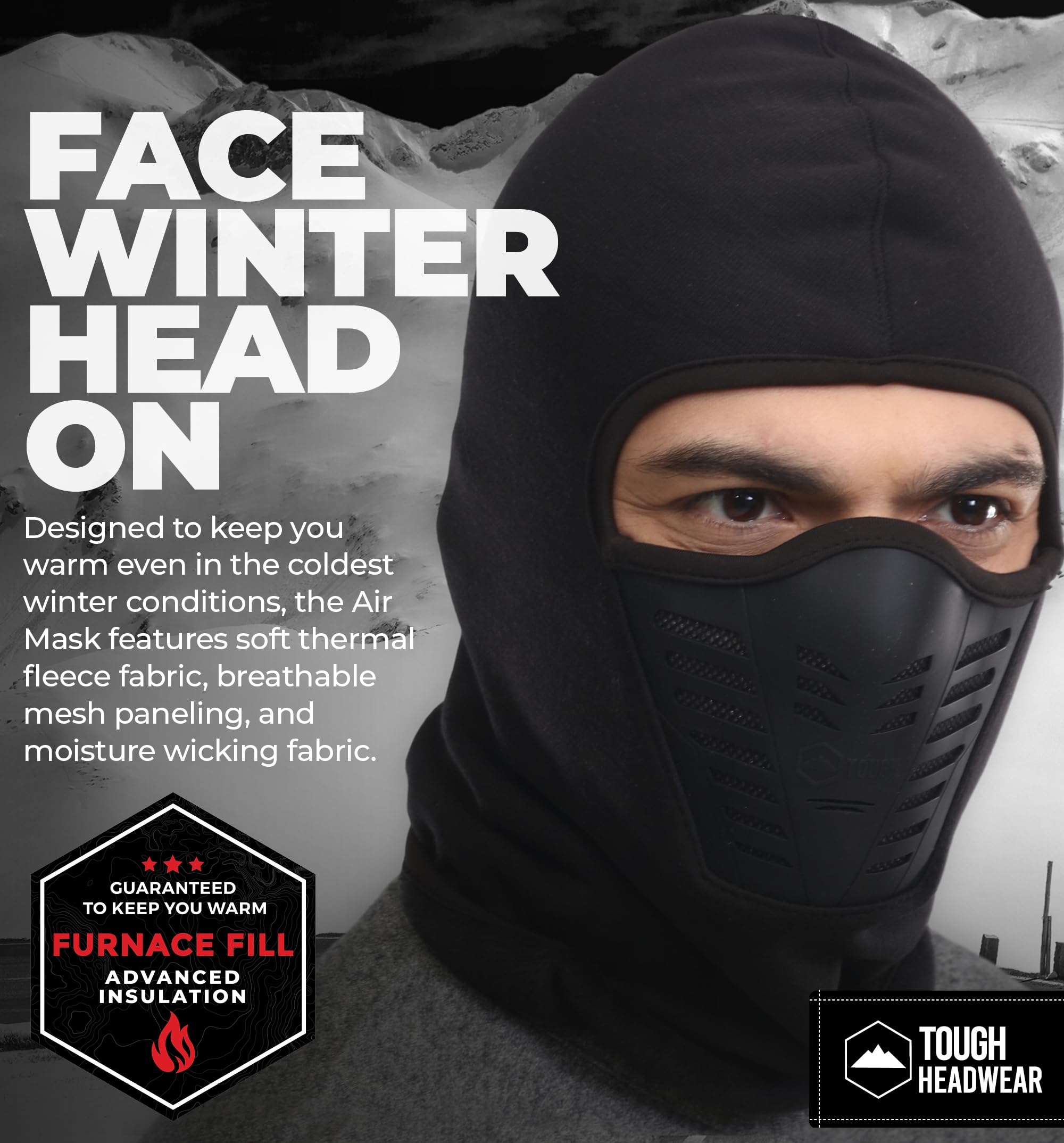 Balaclava Ski Mask - Thermal Face Mask Cold Weather Motorcycle Gear with Breathable Air Vents - Winter Face Mask for Men