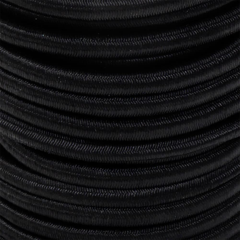 Amazon Basics 1/4-Inch by 50-Feet Elastic Bungee Shock Cord, Black, 2-Pack