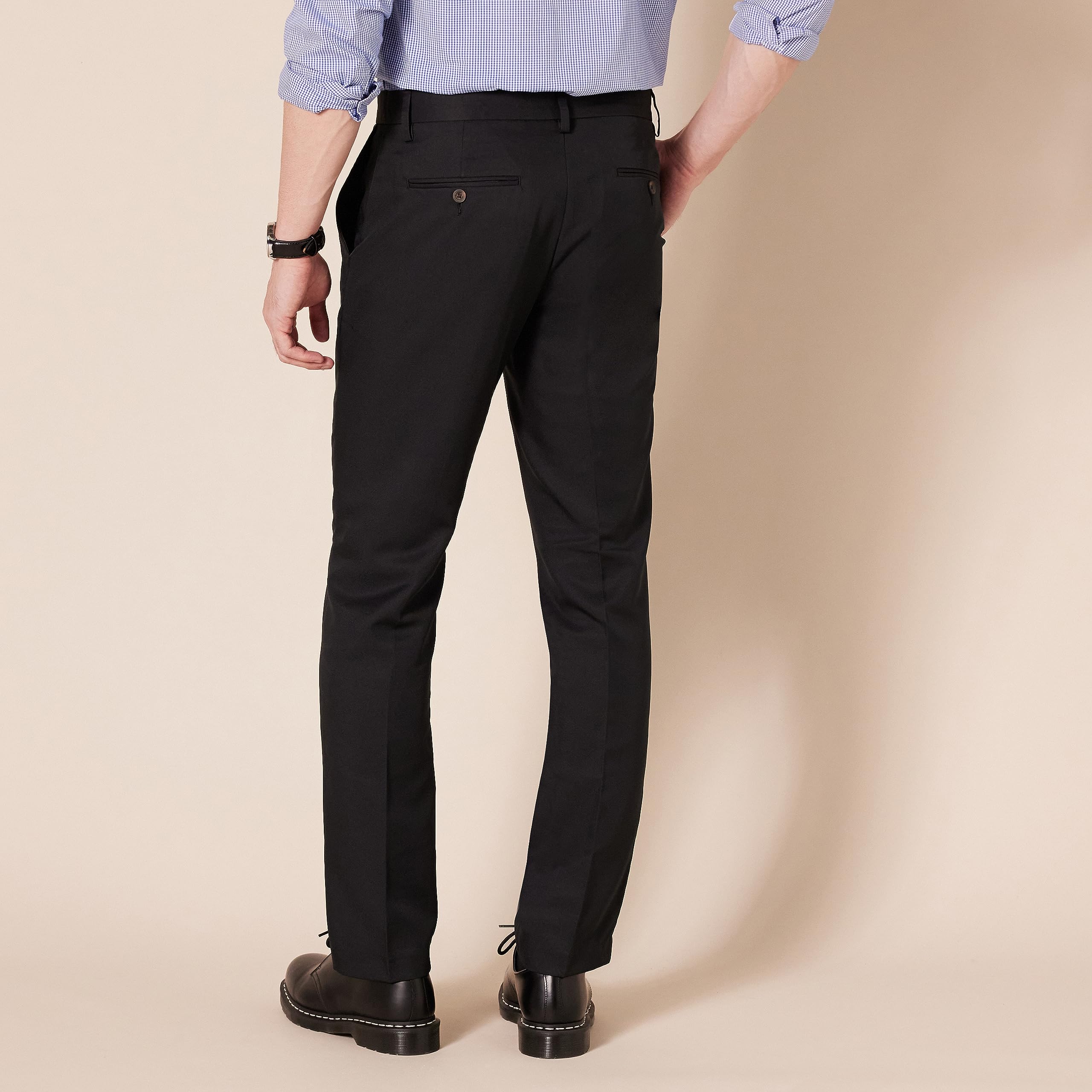 Amazon Essentials Men's Slim-Fit Flat-Front Dress Pant, Black, 34W x 32L