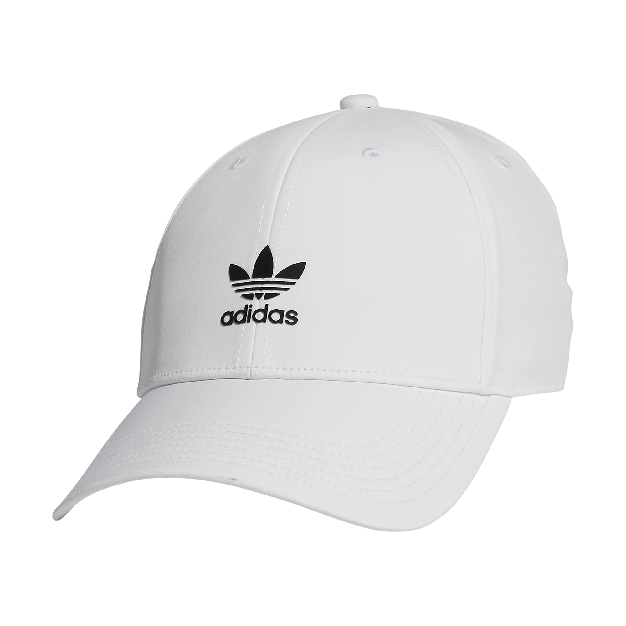 adidas Originals Women's Backless Ponytail Hat Adjustable Fit Baseball Cap, White/Black, One Size