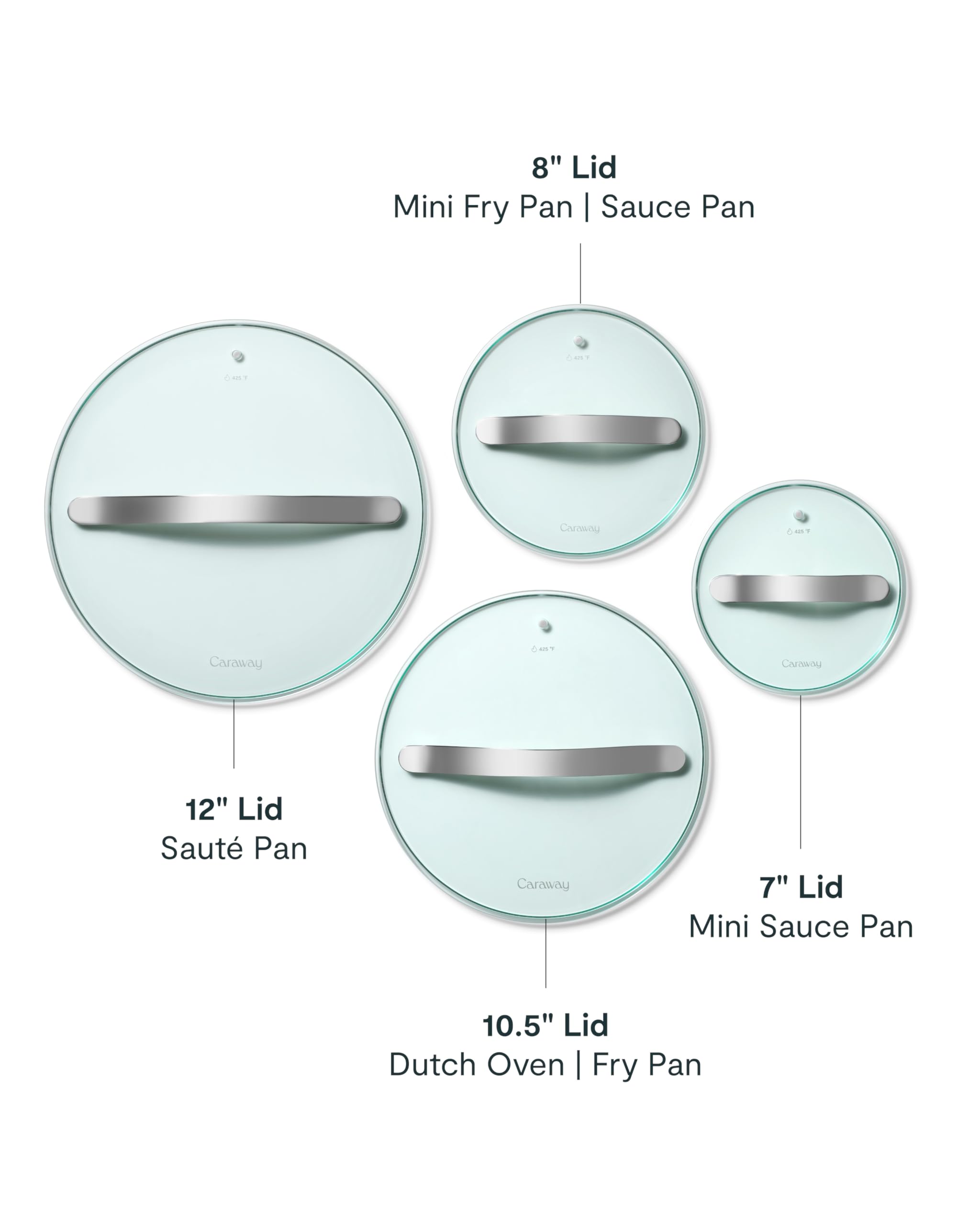 Caraway 8" Glass Lid for Pots and Pans - Made With Tempered Glass - Sized to Fit Caraway Ceramic-Coated & Stainless Steel Cookware