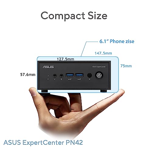 ASUS PN42-BBFN1000X1TD N100/BT5.2/65W/3Y/BK/VESA/BB Desktop, Black