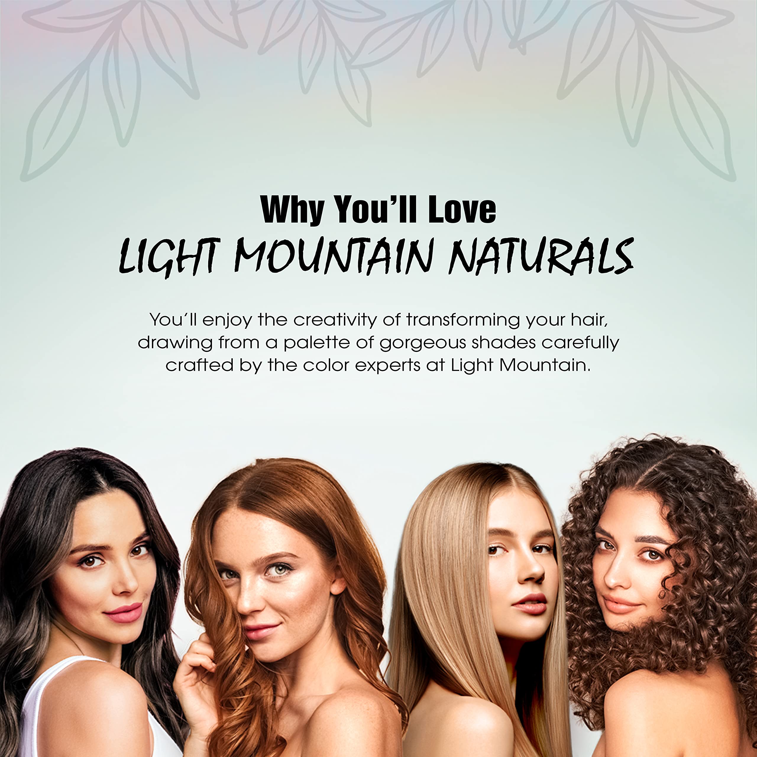 Light Mountain Mahogany Hair Dye - Organic, Chemical-Free, Semi-Permanent for Men/Women, with Henna Leaf Powder and Botanicals, 16 Oz