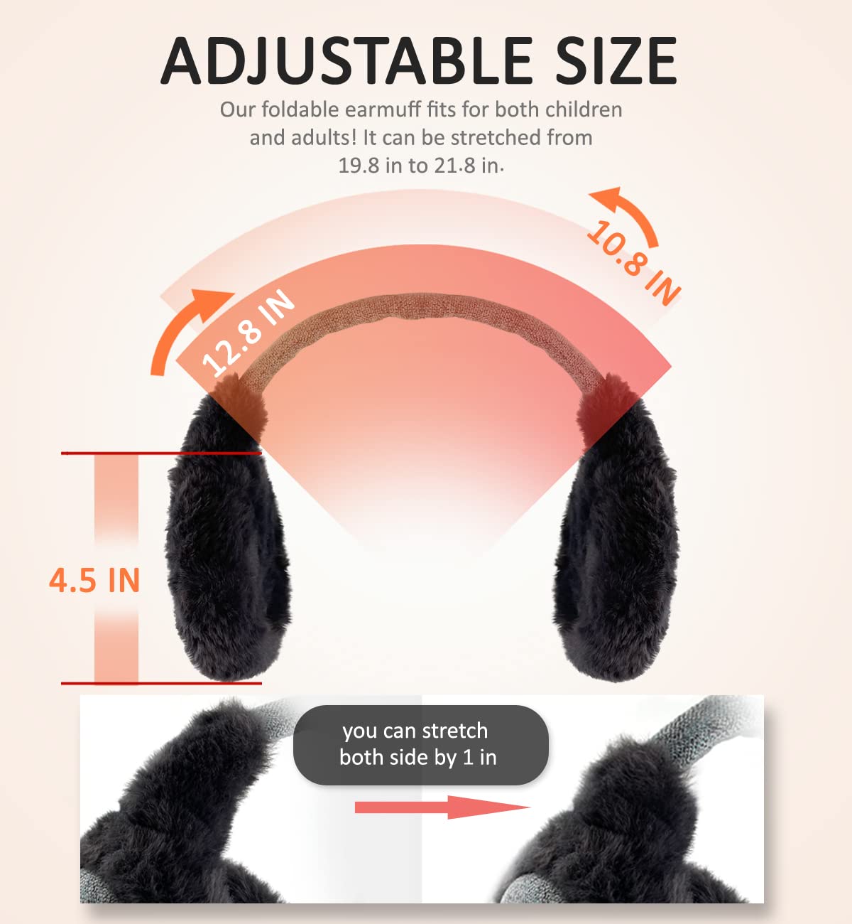 Aroma Season Heated Earmuffs Men & Women, Heated Ear Warmer for Hiking, Running, Walking, Skiing, Camping, 30 Min Auto-off