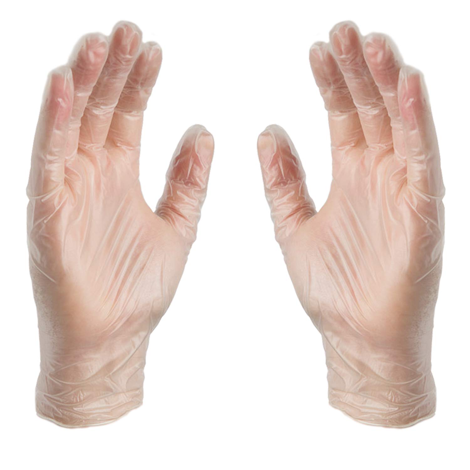 AMMEX GlovePlus Industrial Clear Vinyl Gloves, Box of 100, 3 mil, Size Medium, Latex Free, Powdered, Food Safe, Disposable, Non-Sterile, IV44100-BX