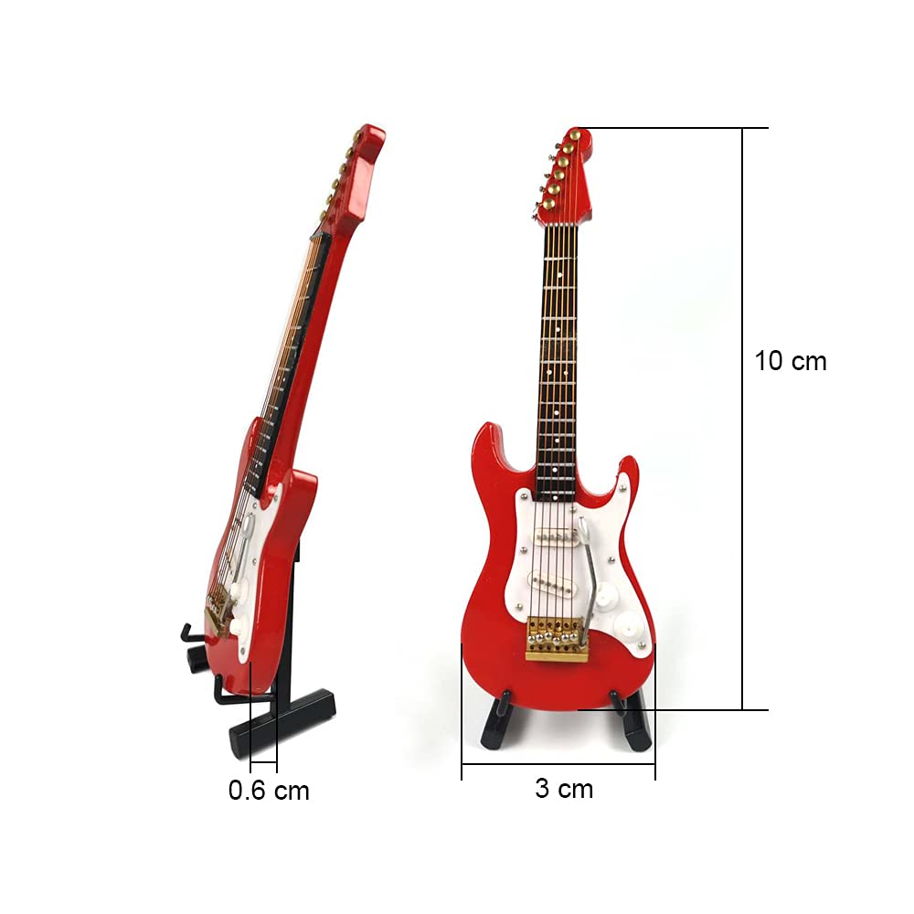 Alano 10cm Red Electric Guitar Model Guitar Ornament Guitar Model with Black Box (GE34R-10-S)