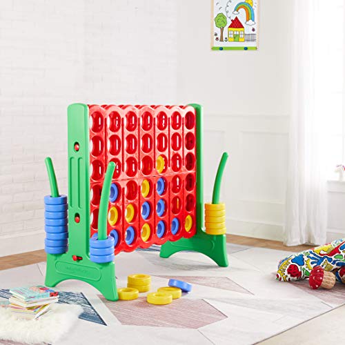 Amazon Basics Giant 4-In-A-Row, 4-To-Score Premium Plastic Game Set