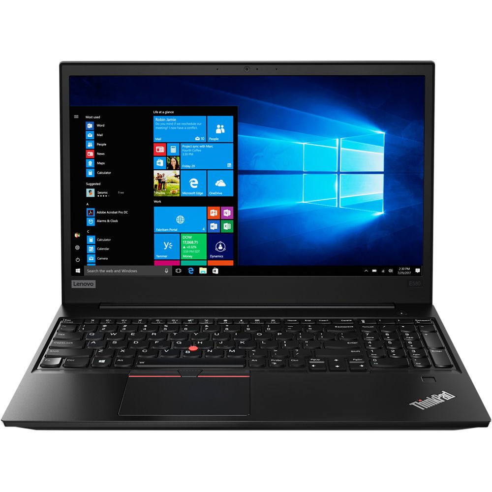 Lenovo ThinkPad E580 15.6 inch High Performance Business laptop, 256GB SSD, Intel Core i5 7th Gen, 8GB DDR4, WiFi, Gigabit LAN, HDMI, USB C, fingerprint reader, Windows 10 Pro, Thin and Light
