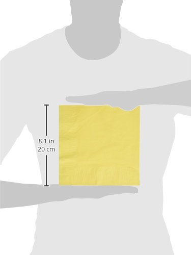 Amscan Light Yellow 3-Ply Party Napkins, 6 1/2" x 6 1/2"-Pack of 20