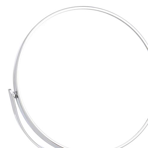 Amazon Basics Vanity Mirror with Dual Trays - 1X/5X Magnification, Chrome