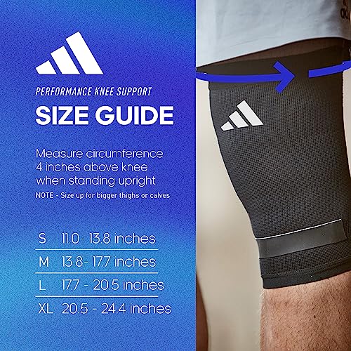 adidas Performance Climacool Knee Support Sleeve - Knee Sleeve for Support, Training, and Competitions - Ergonomic Design, Silicone Grip, Breathable Seamless Design - Black, Medium