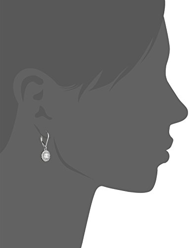 Amazon Essentials Sterling Silver Platinum Plated Infinite Elements Cubic Zirconia Halo Leverback Drop Earrings (previously Amazon Collection)