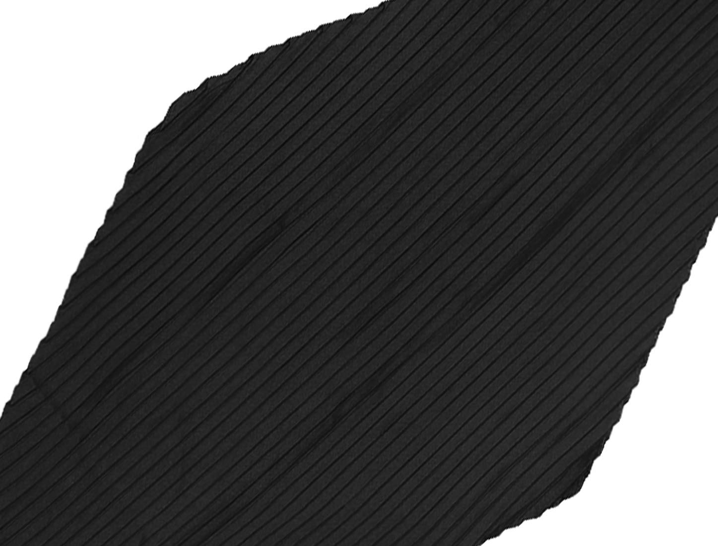 Allegra K Women Pleated Rhombus Head Scarf Wraps Scarves Neckerchief Bandana Solid Color Black