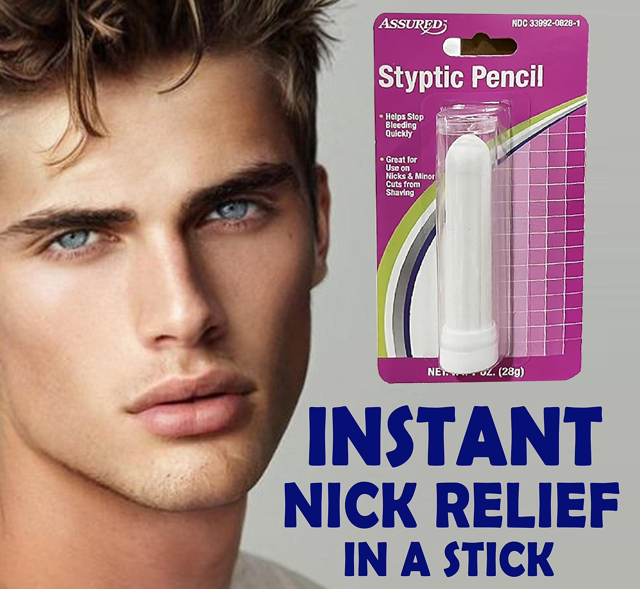 Assured Styptic Pencil 1 Oz - Stop Bleeding Fast, Gentle on Skin. Must-Have for Shaving and Grooming., Pack of 2